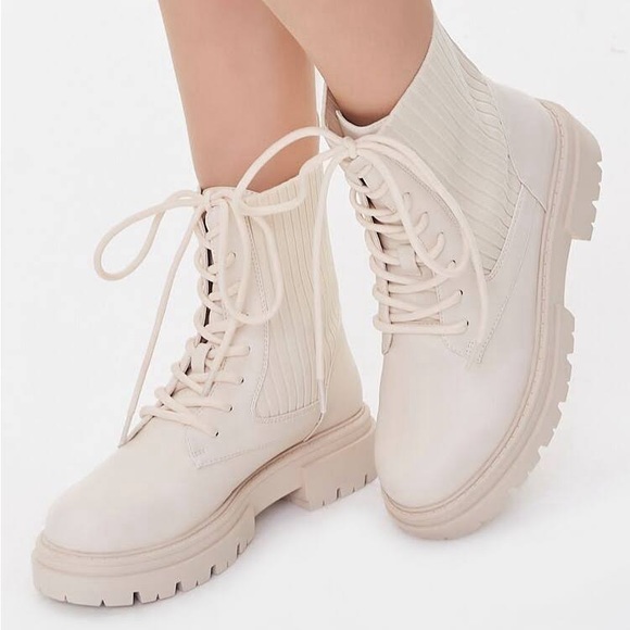 Shoes | Faux Leather Ribbed Booties | Poshmark